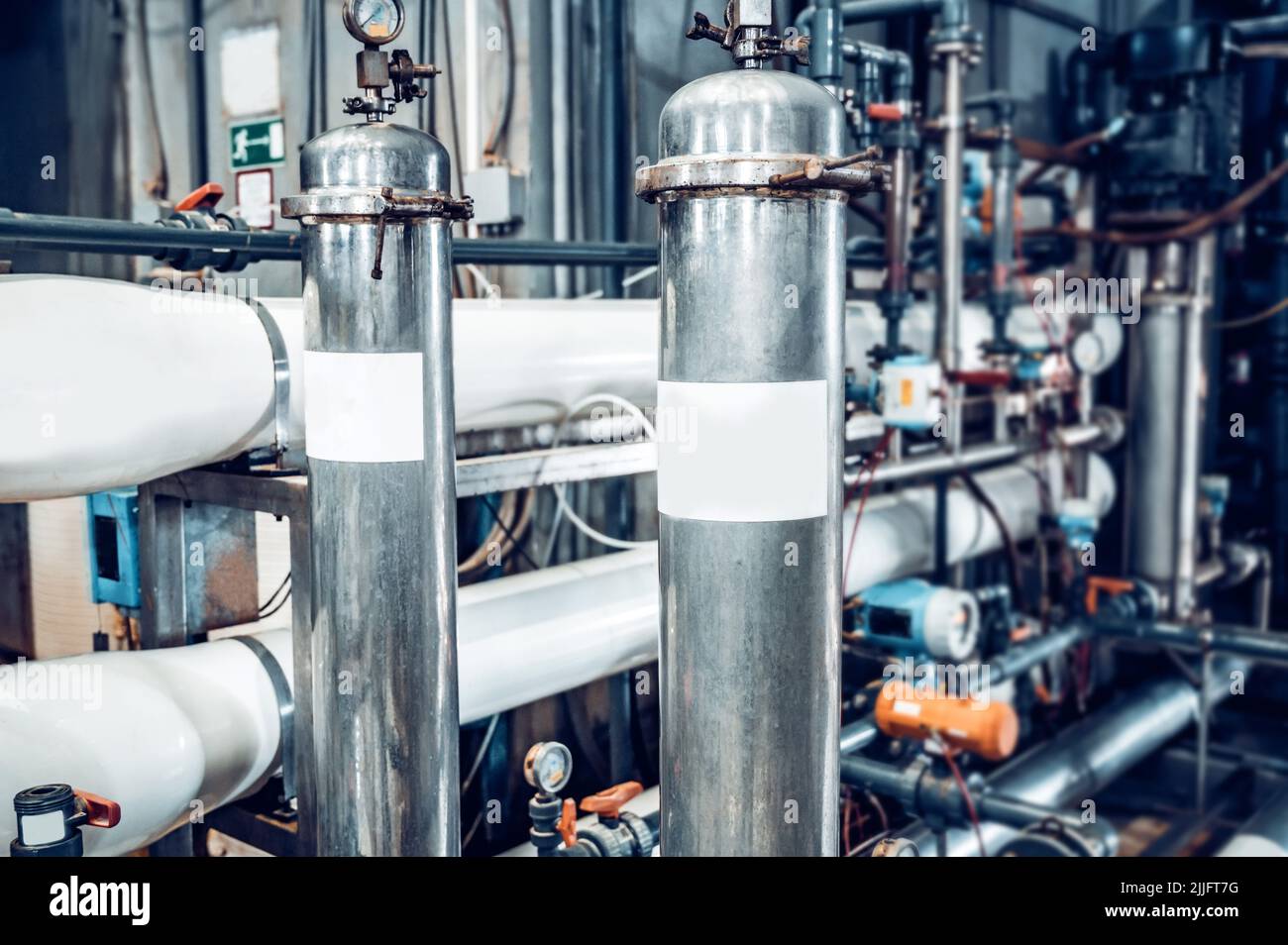 Water clarification system or purifying filter equipment in steel ...