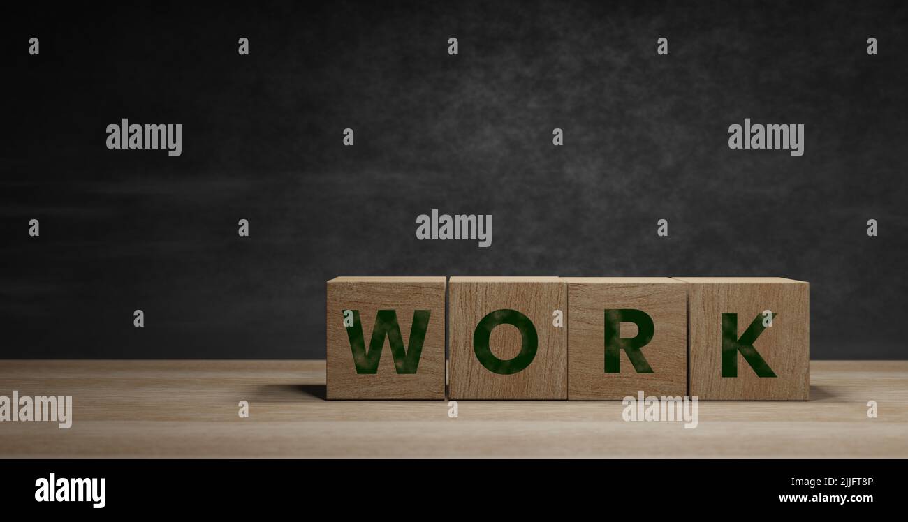 Work Team Concept In Wooden Blocks 3d Render Stock Photo - Alamy