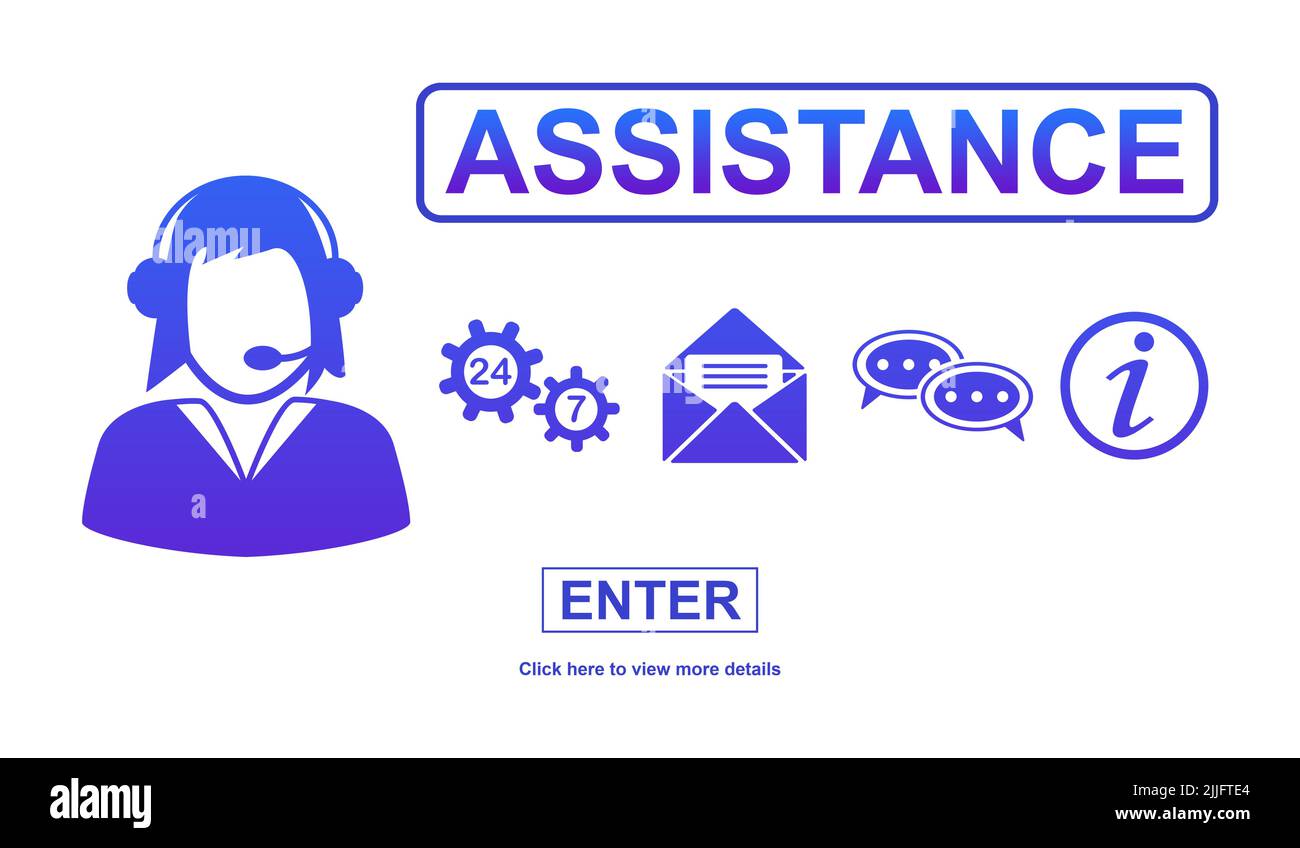 Illustration of an assistance concept Stock Photo - Alamy