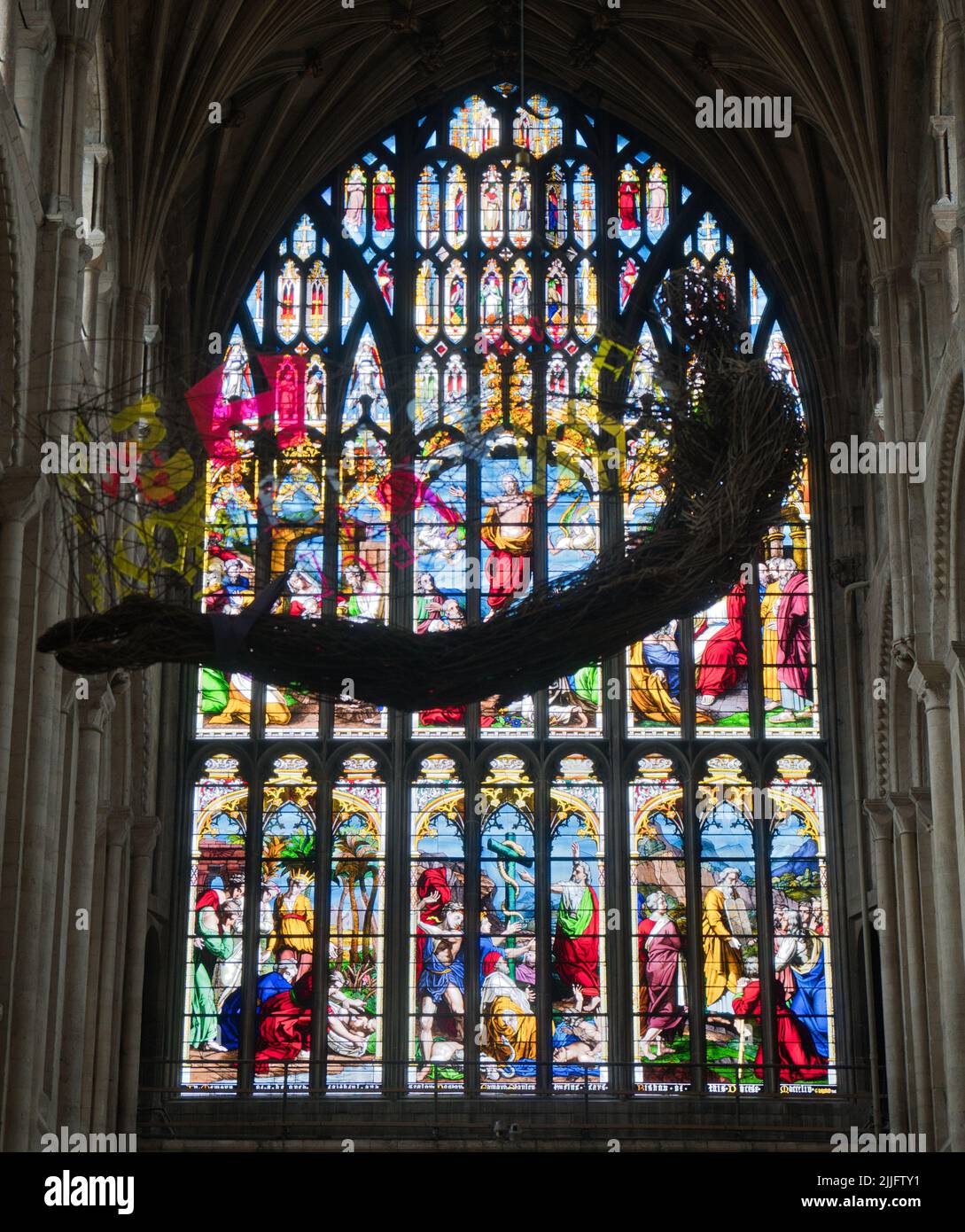 Willow sculpture of a censing Angel suspended in the nave of Norwich ...