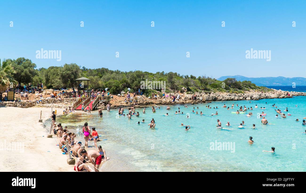 Sedir island, Marmaris, Mugla, Turkey - July 26,2022: Sedir island or ...