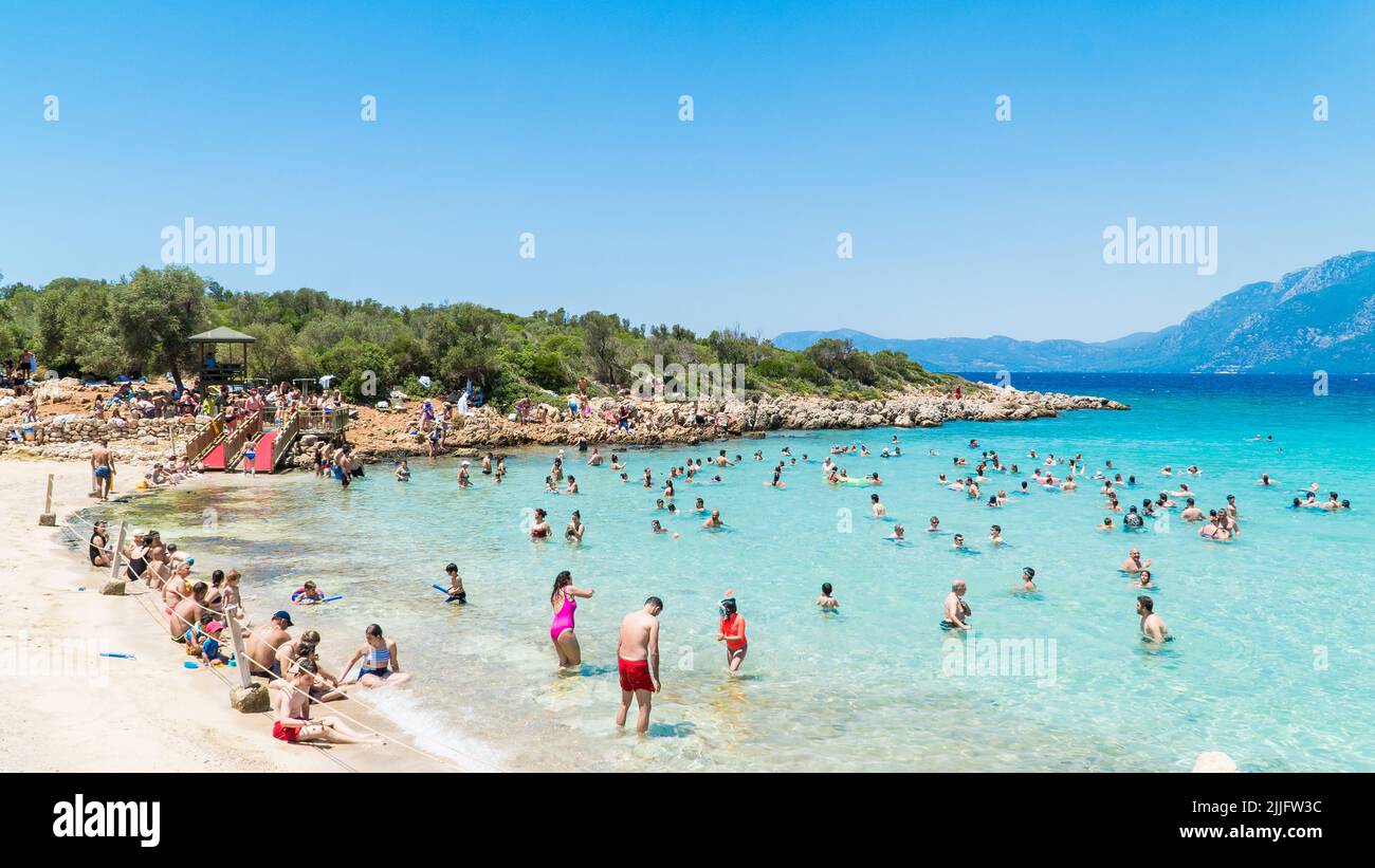 Sedir island, Marmaris, Mugla, Turkey - July 26,2022: Sedir island or ...