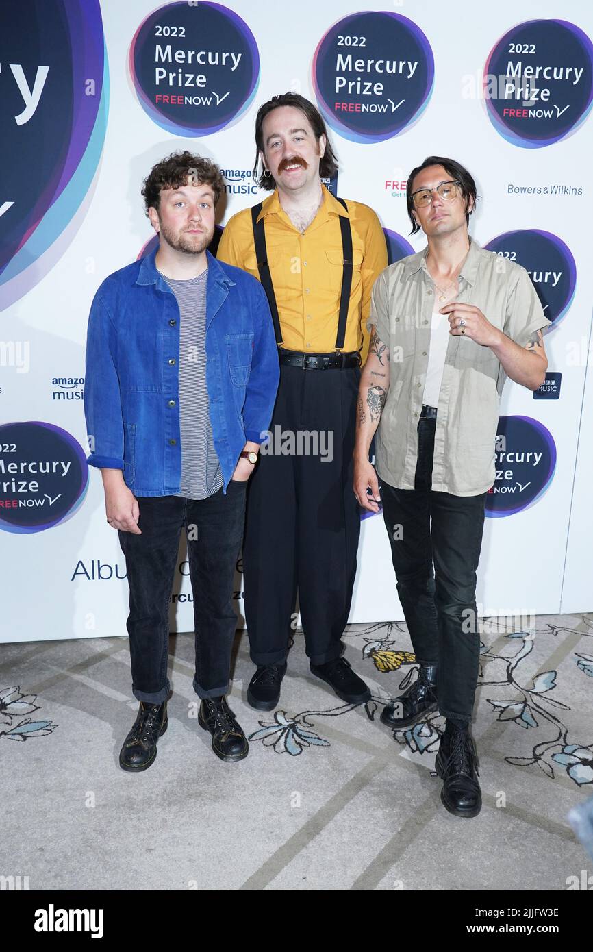 Jay Russell, Sam Shipstone and Ryan Needham of Yard Act attending the ...