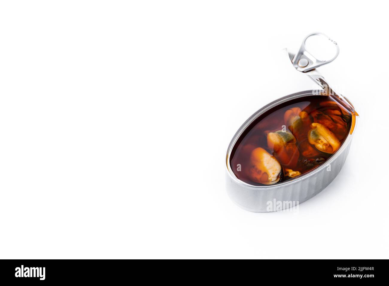 Can of mussels isolated on white background Stock Photo - Alamy