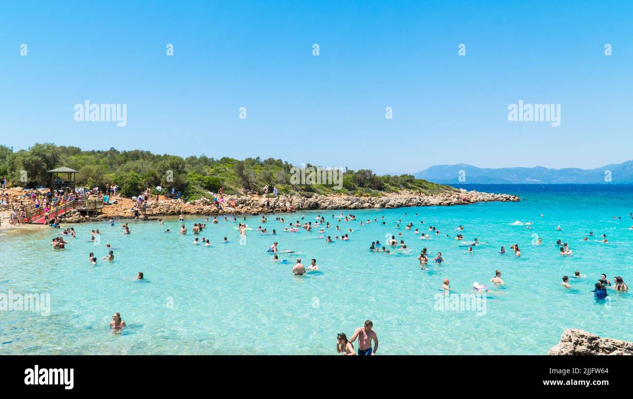 Sedir island, Marmaris, Mugla, Turkey - July 26,2022: Sedir island or ...