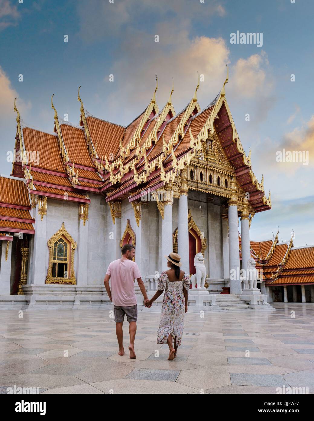 Wat Benchamabophit temple in Bangkok Thailand, The Marble temple in ...