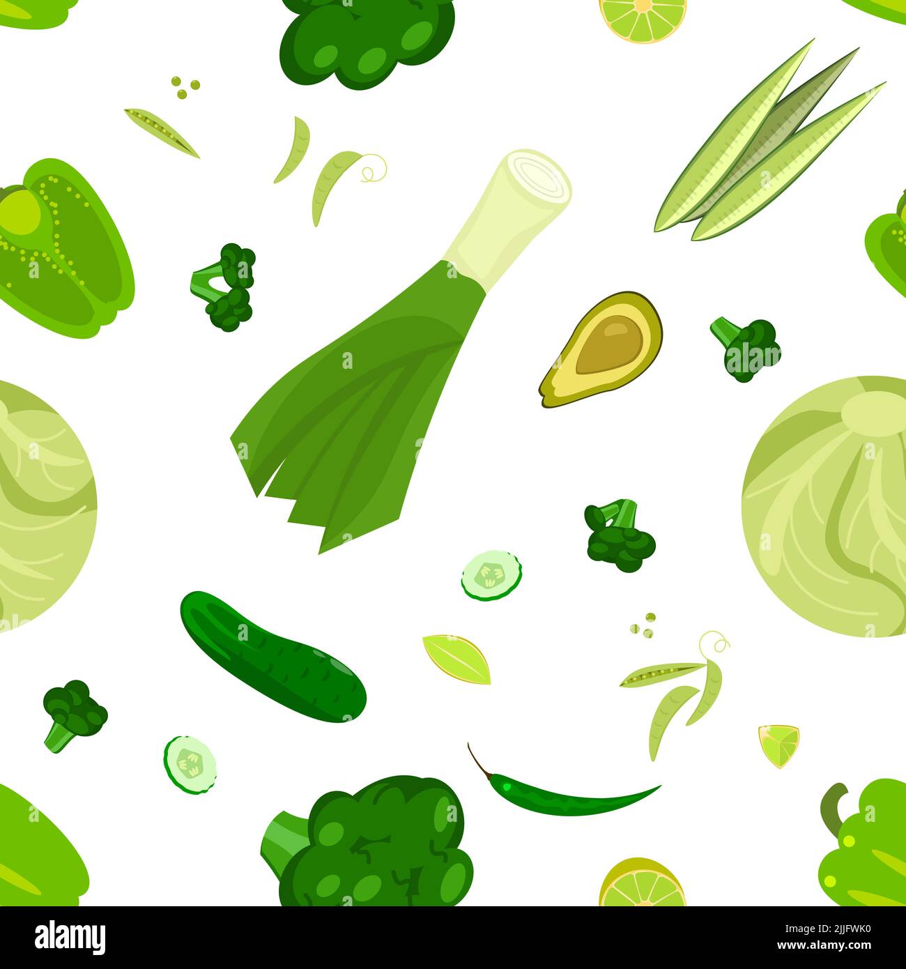 Food background and green vegetables seamless pattern suitable for ...