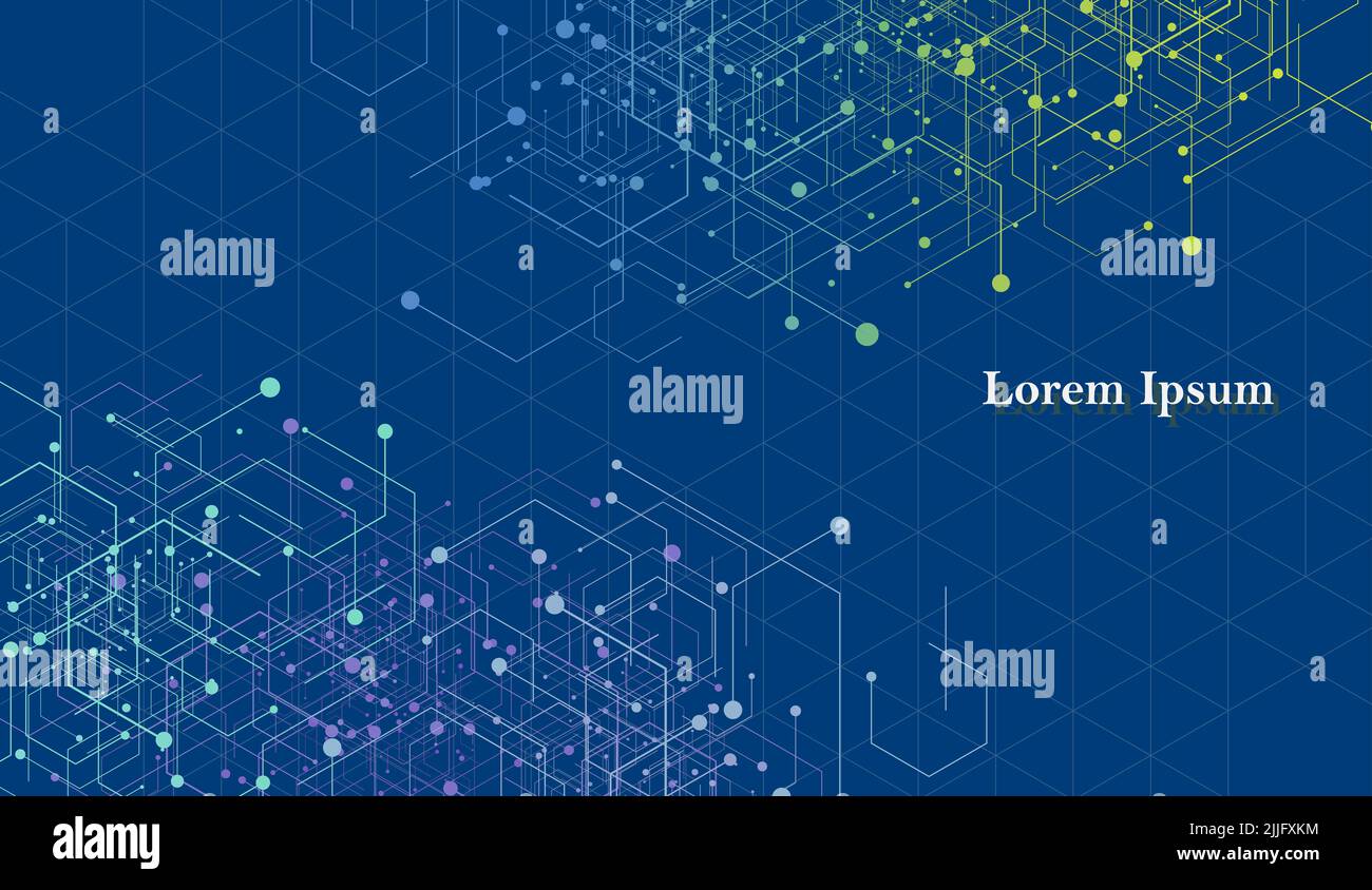 abstract blue yellow hexagon, network image, geometric navy texture ...