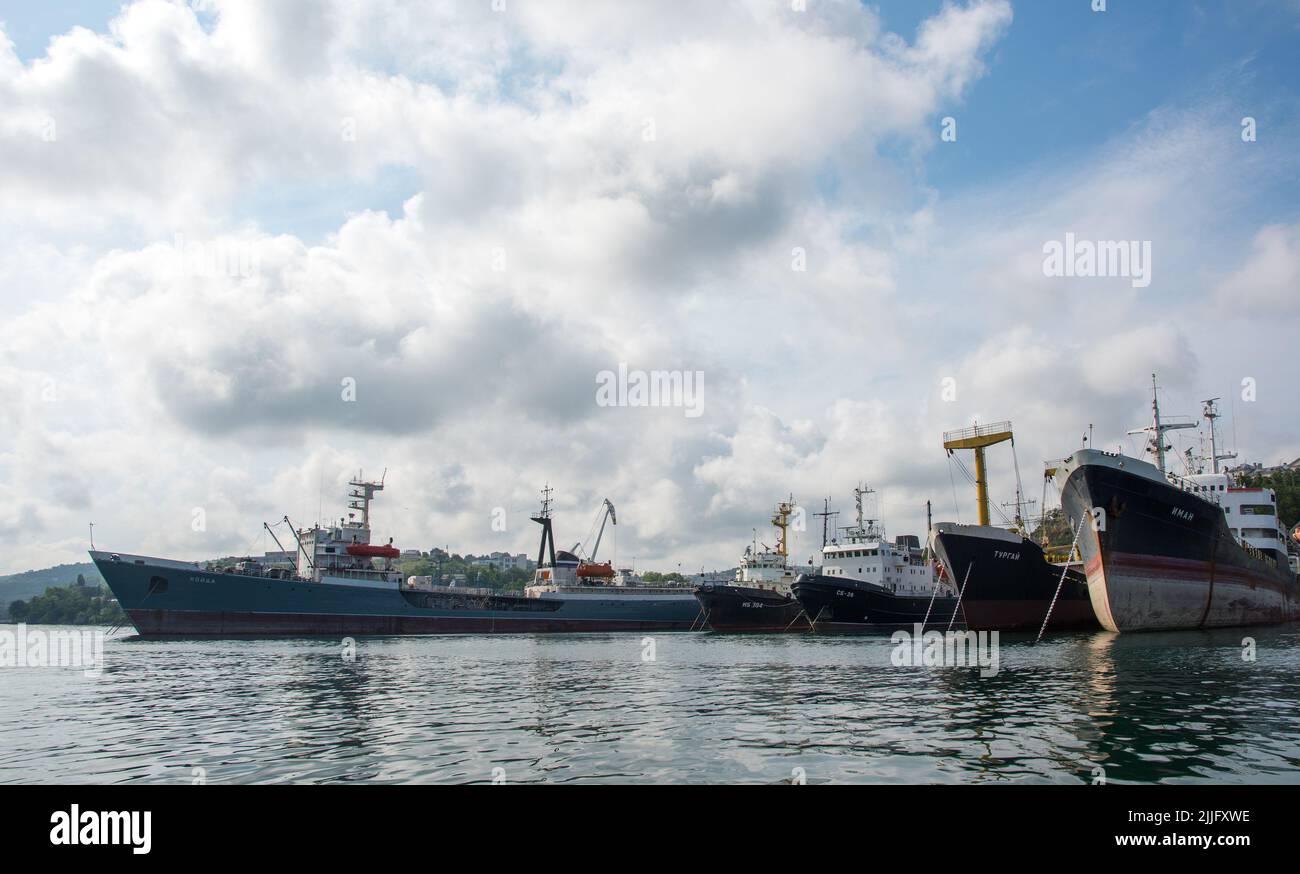 Sevastopol, Crimea - June 26, 2016: Naval base of the Black Sea Fleet ...