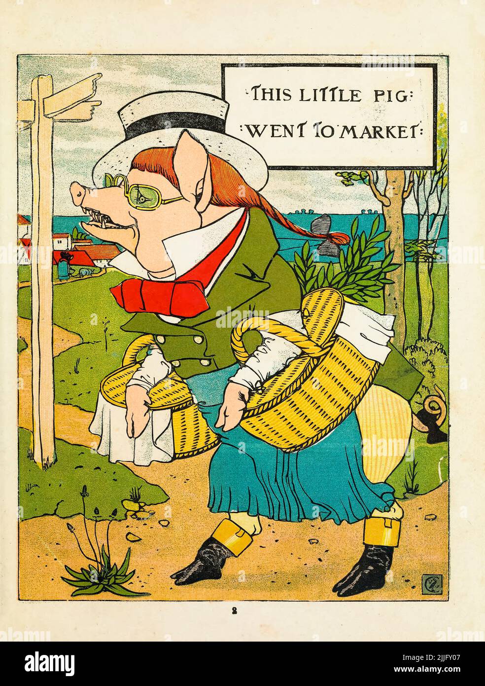 This Little Pig went to Market, children's book illustration by Walter ...