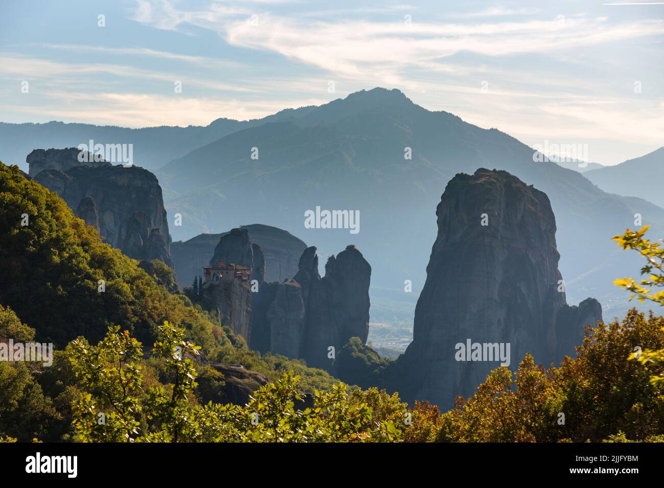 Meteora unique and enormous columns of rock rise precipitously from the ...