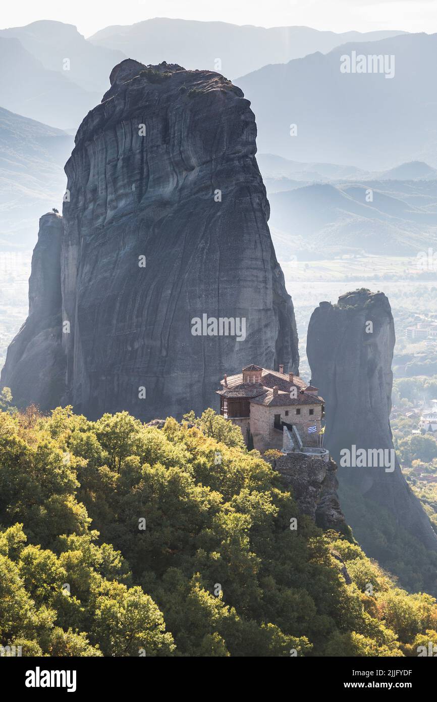 The Byzantine miraculous monastery on the rock formation, Meteora ...