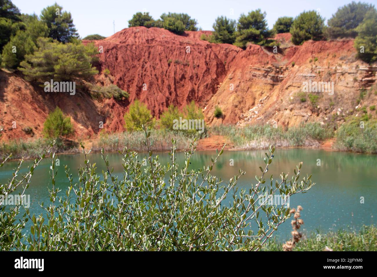 Bauxite cave and small lake in Otranto, Apulia region of Italy Stock ...