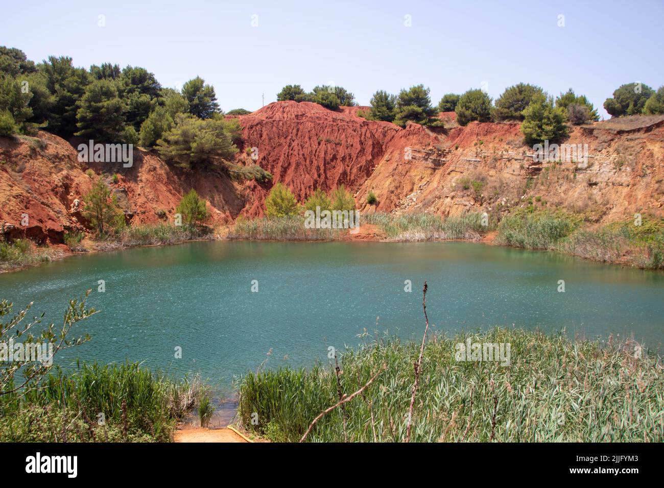 Bauxite cave and small lake in Otranto, Apulia region of Italy Stock ...