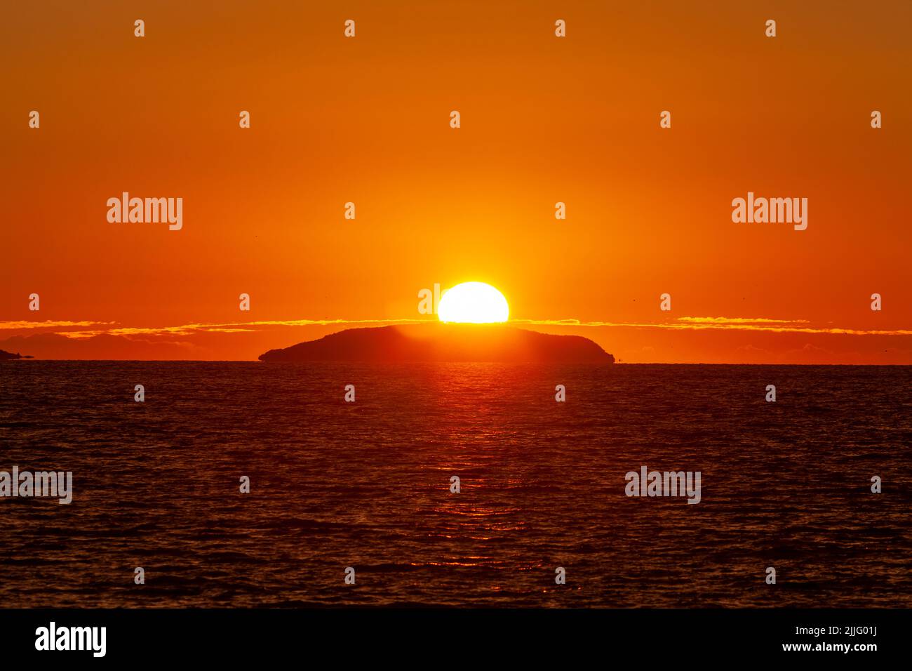 Clear sky and a midnight sun above the Norway sea Stock Photo - Alamy