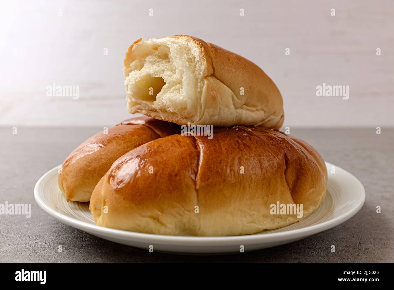Salty and savory salt bread with salt and butter Stock Photo - Alamy