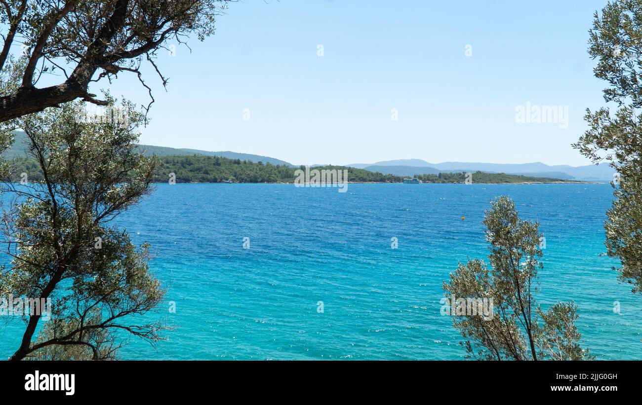 Ancient city of Kedrai in Sedir island, Turkey. Ancient ruins in Sedir ...