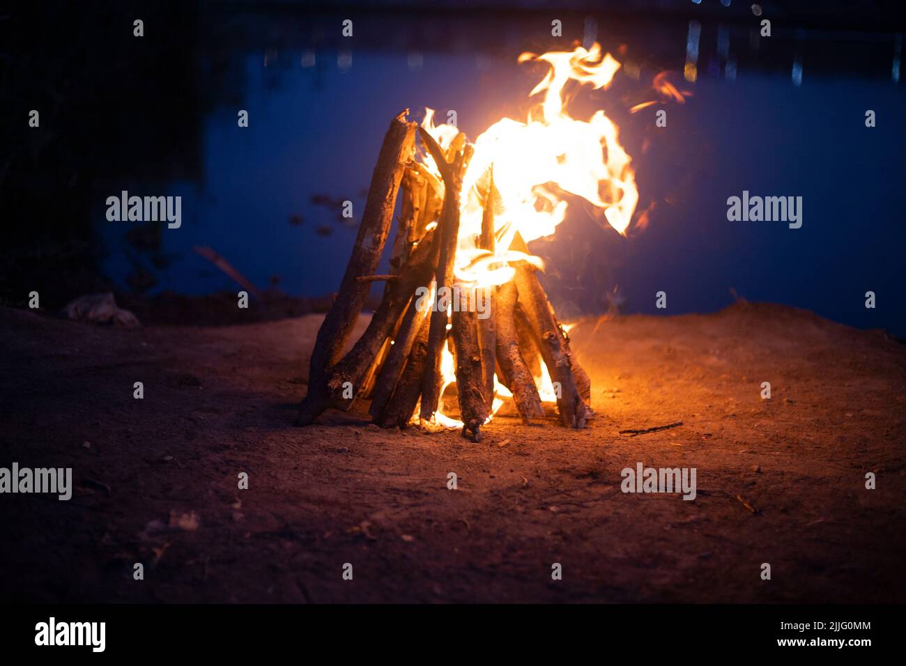 The fire is burning in nature Stock Photo - Alamy