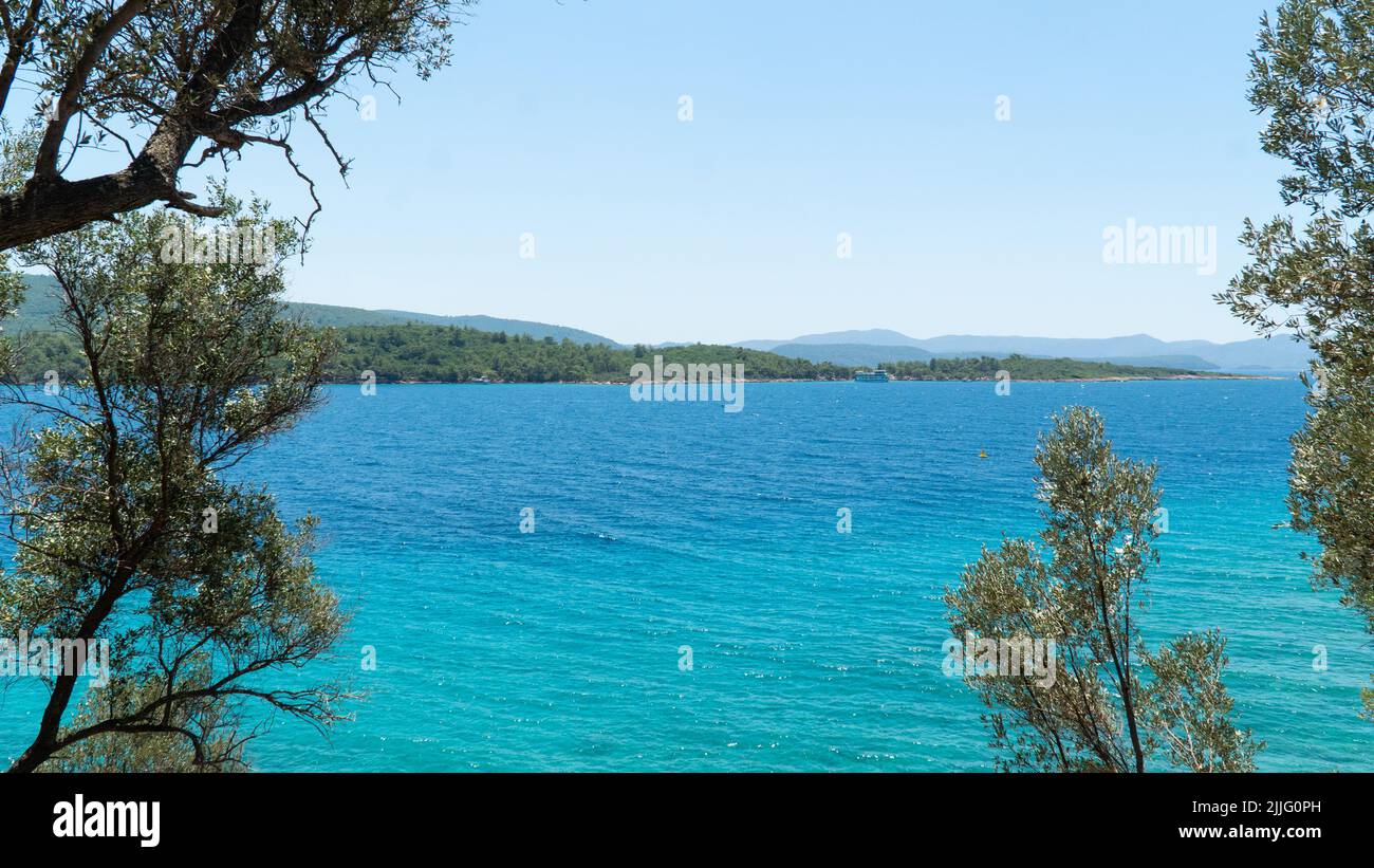 Ancient city of Kedrai in Sedir island, Turkey. Ancient ruins in Sedir ...