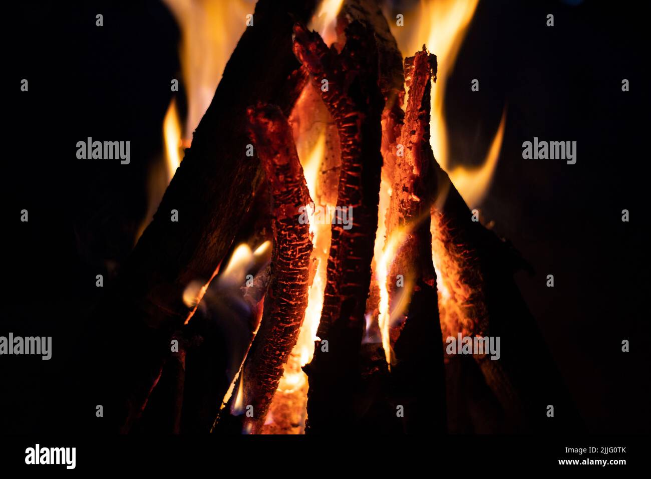 The fire is burning in nature Stock Photo - Alamy