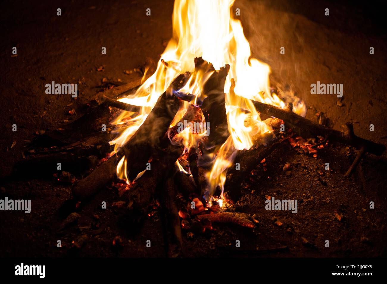 The fire is burning in nature Stock Photo - Alamy