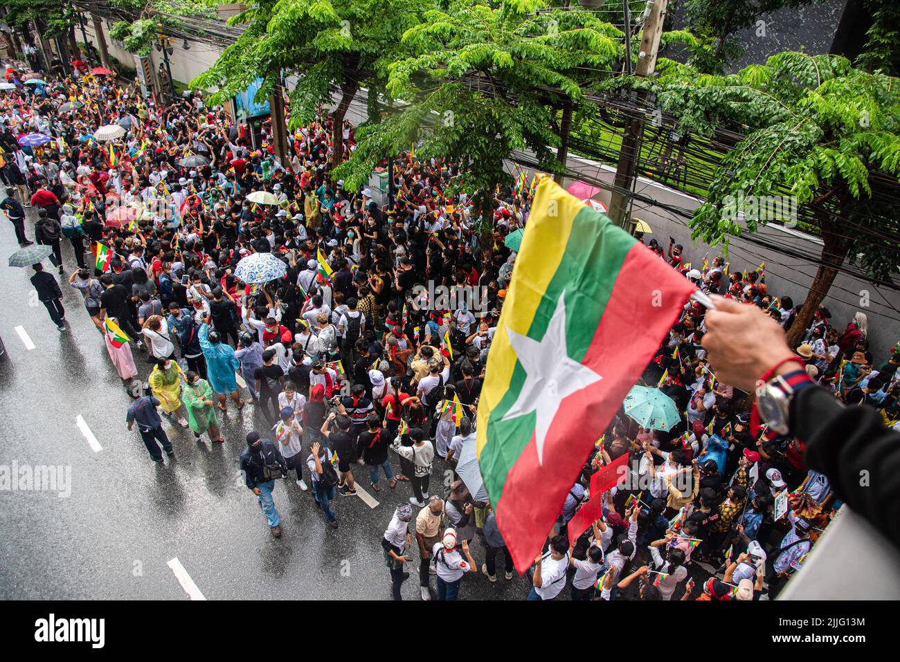 Bangkok, Thailand. 26th July, 2022. Burmese people seen gathered ...