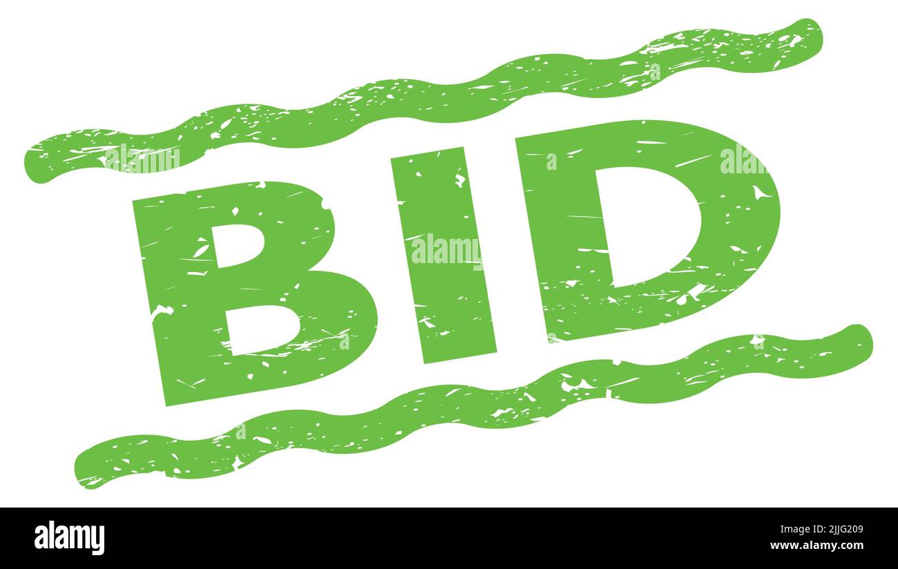 BID text written on green lines stamp sign Stock Photo - Alamy