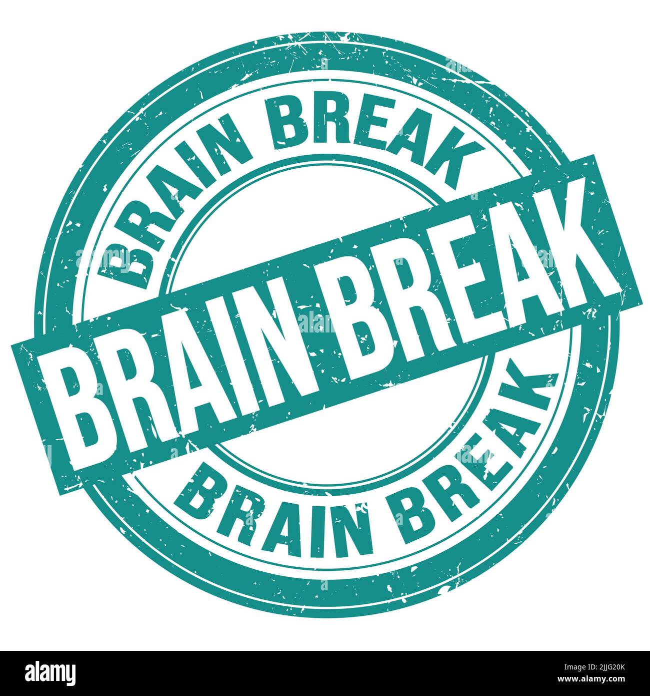 BRAIN BREAK text written on blue round grungy stamp sign Stock Photo ...