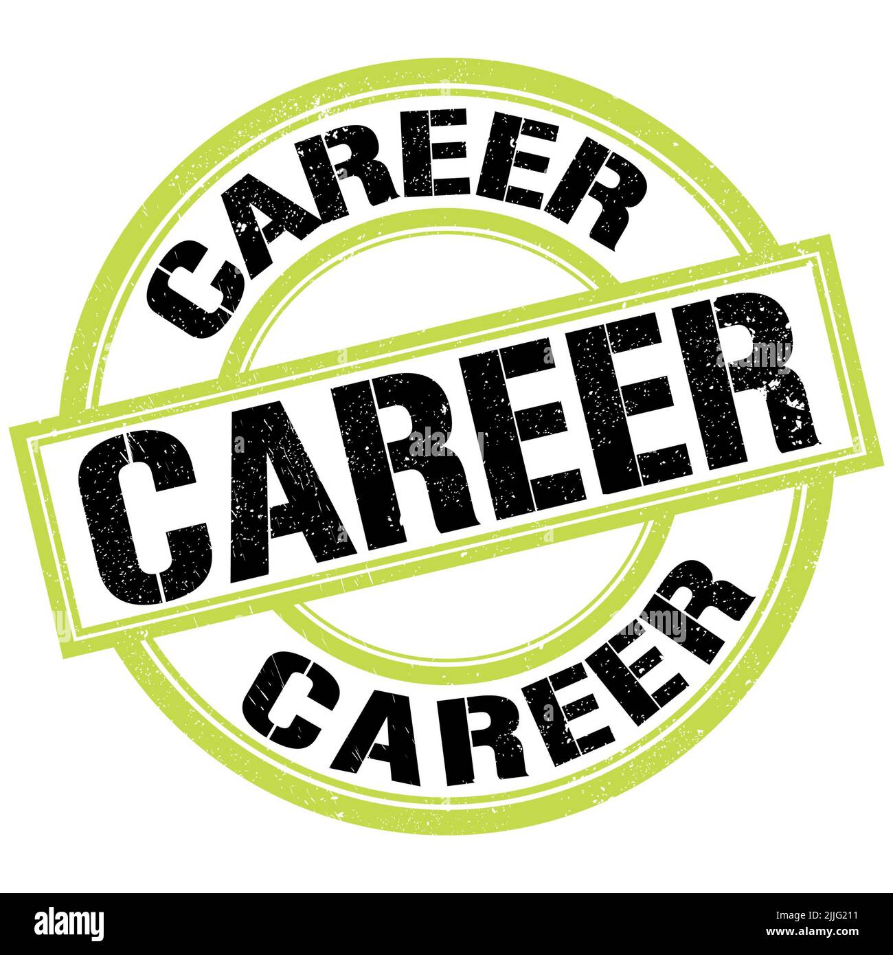 CAREER text written on green-black round stamp sign Stock Photo - Alamy