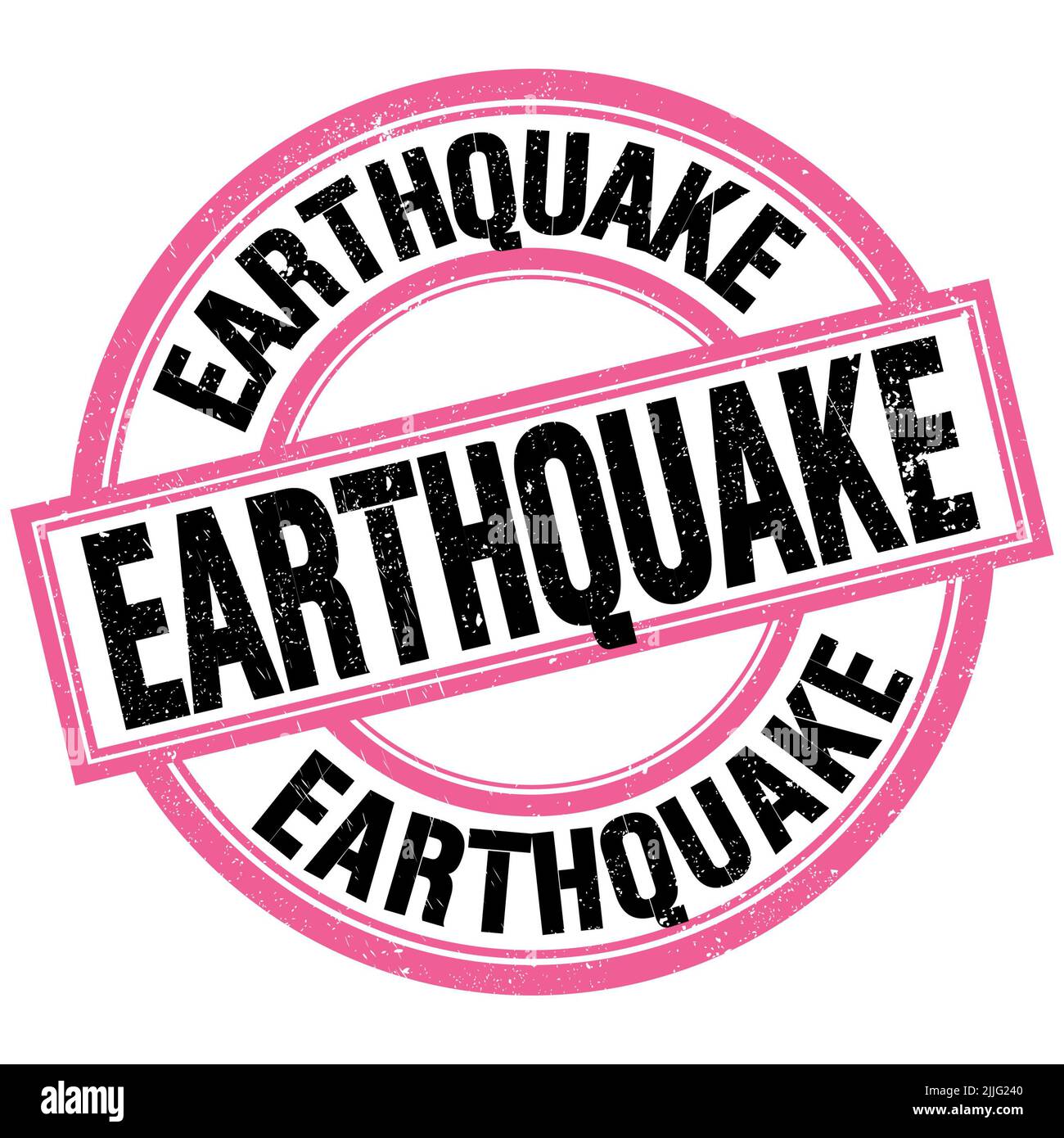 EARTHQUAKE text written on pink-black round stamp sign Stock Photo - Alamy