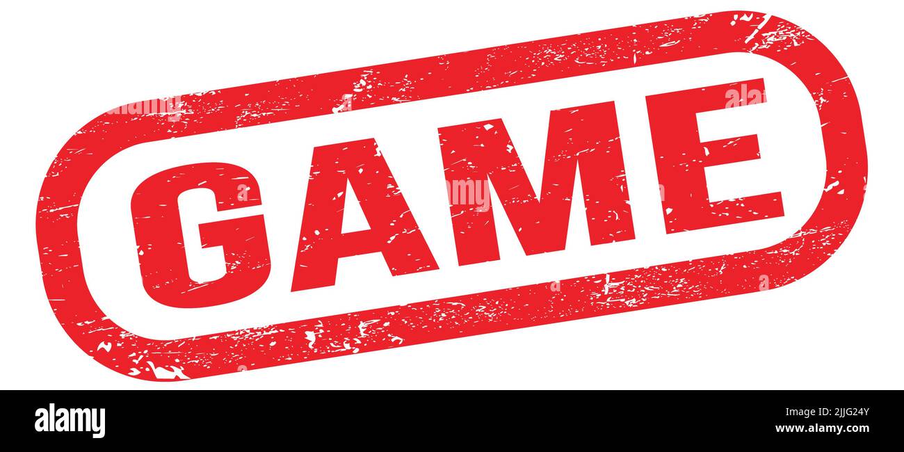 GAME, text written on red rectangle stamp sign Stock Photo - Alamy