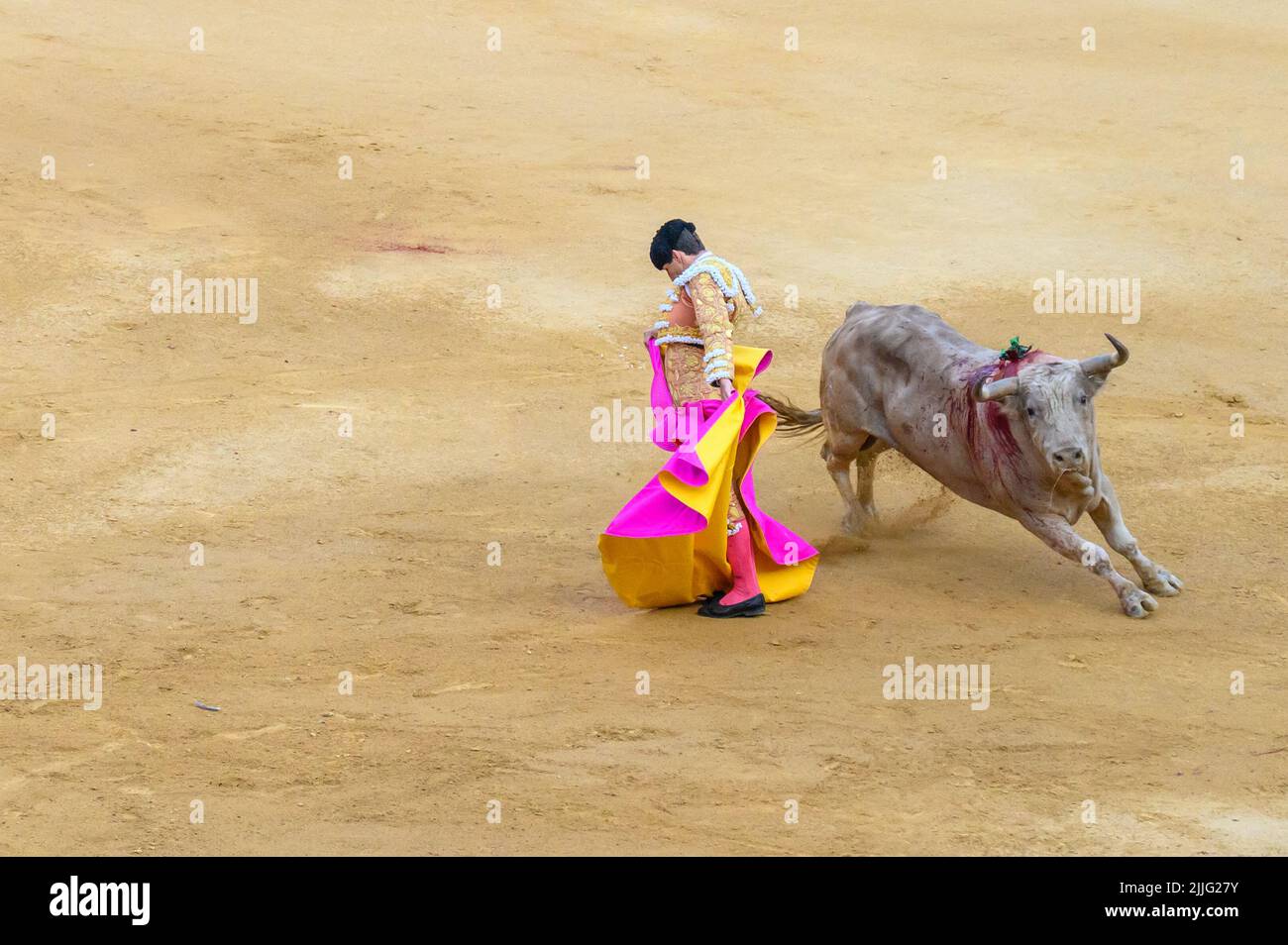 Valencia, Spain - July 16, 2022: Bullfight during the Summer festival ...