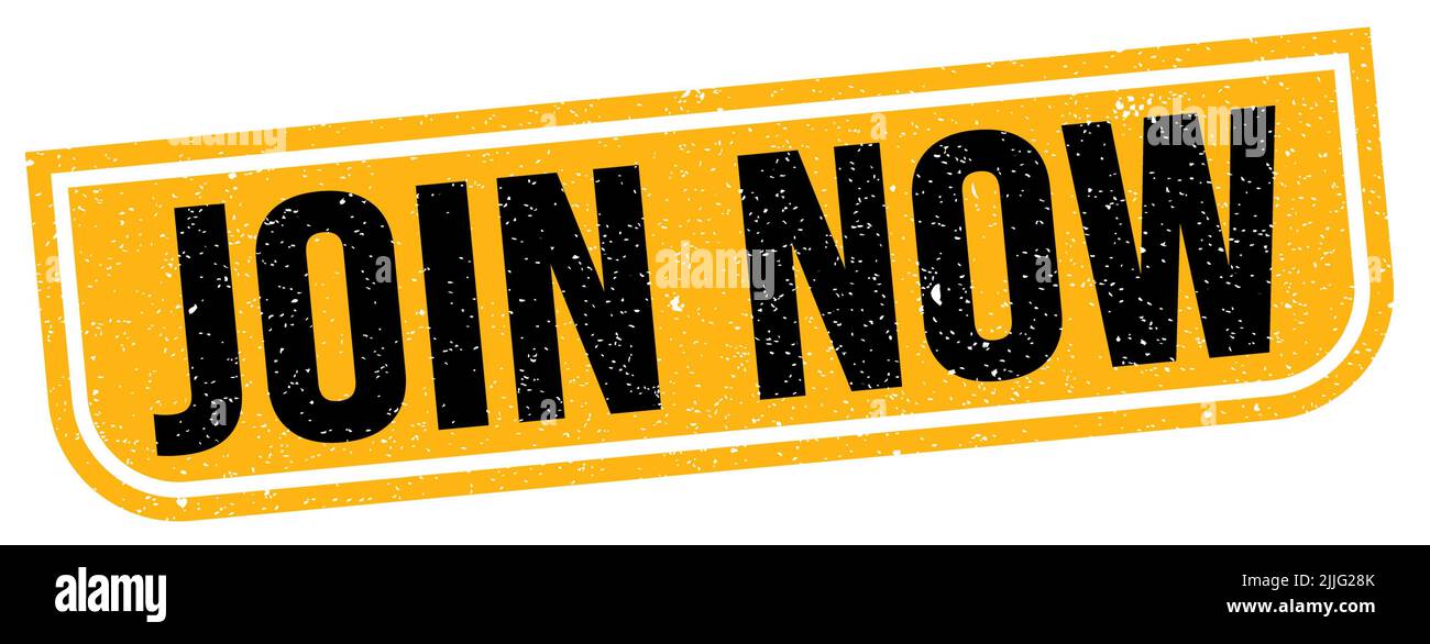 JOIN NOW text written on yellow-black grungy stamp sign Stock Photo - Alamy
