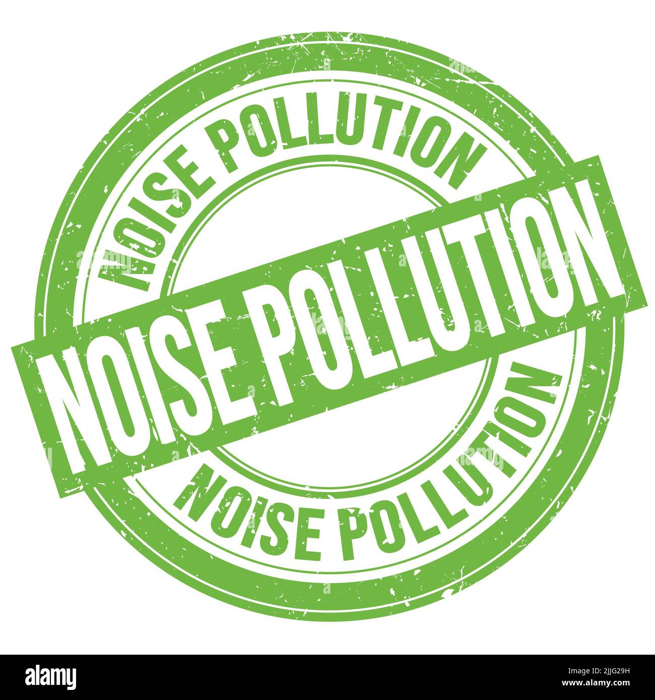 NOISE POLLUTION text written on green round grungy stamp sign Stock ...