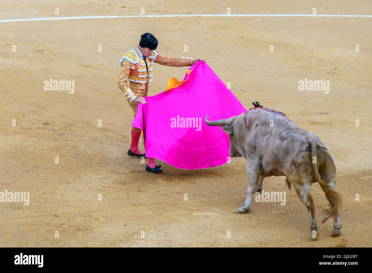 Valencia, Spain - July 16, 2022: Bullfight during the Summer festival ...
