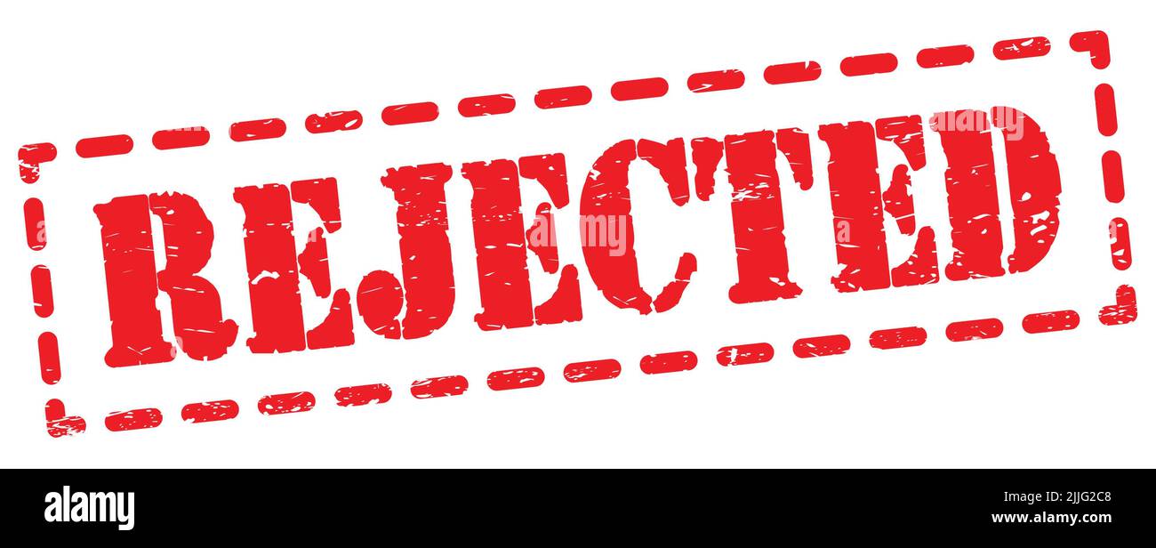 REJECTED text written on red dash stamp sign Stock Photo - Alamy
