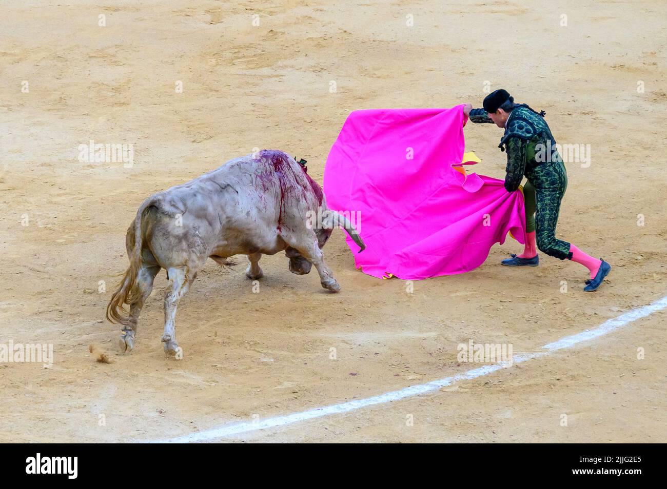 Valencia, Spain - July 16, 2022: Bullfight during the Summer festival ...