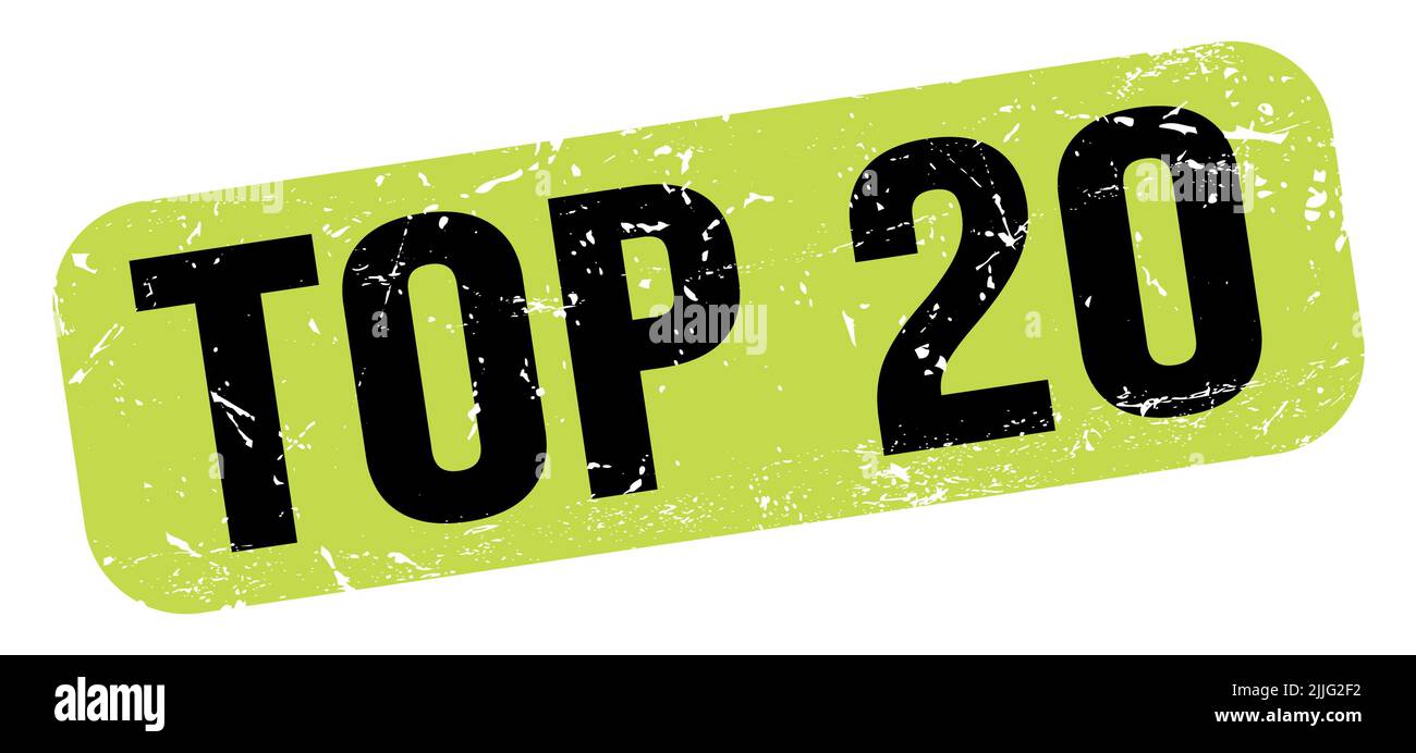 TOP 20 text written on green-black grungy stamp sign Stock Photo - Alamy