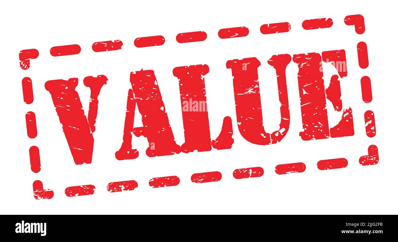 VALUE text written on red dash stamp sign Stock Photo - Alamy