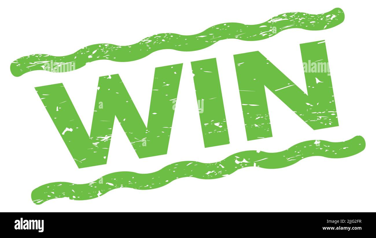 WIN text written on green lines stamp sign Stock Photo - Alamy