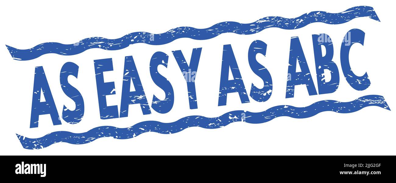AS EASY AS ABC text written on blue lines stamp sign Stock Photo - Alamy
