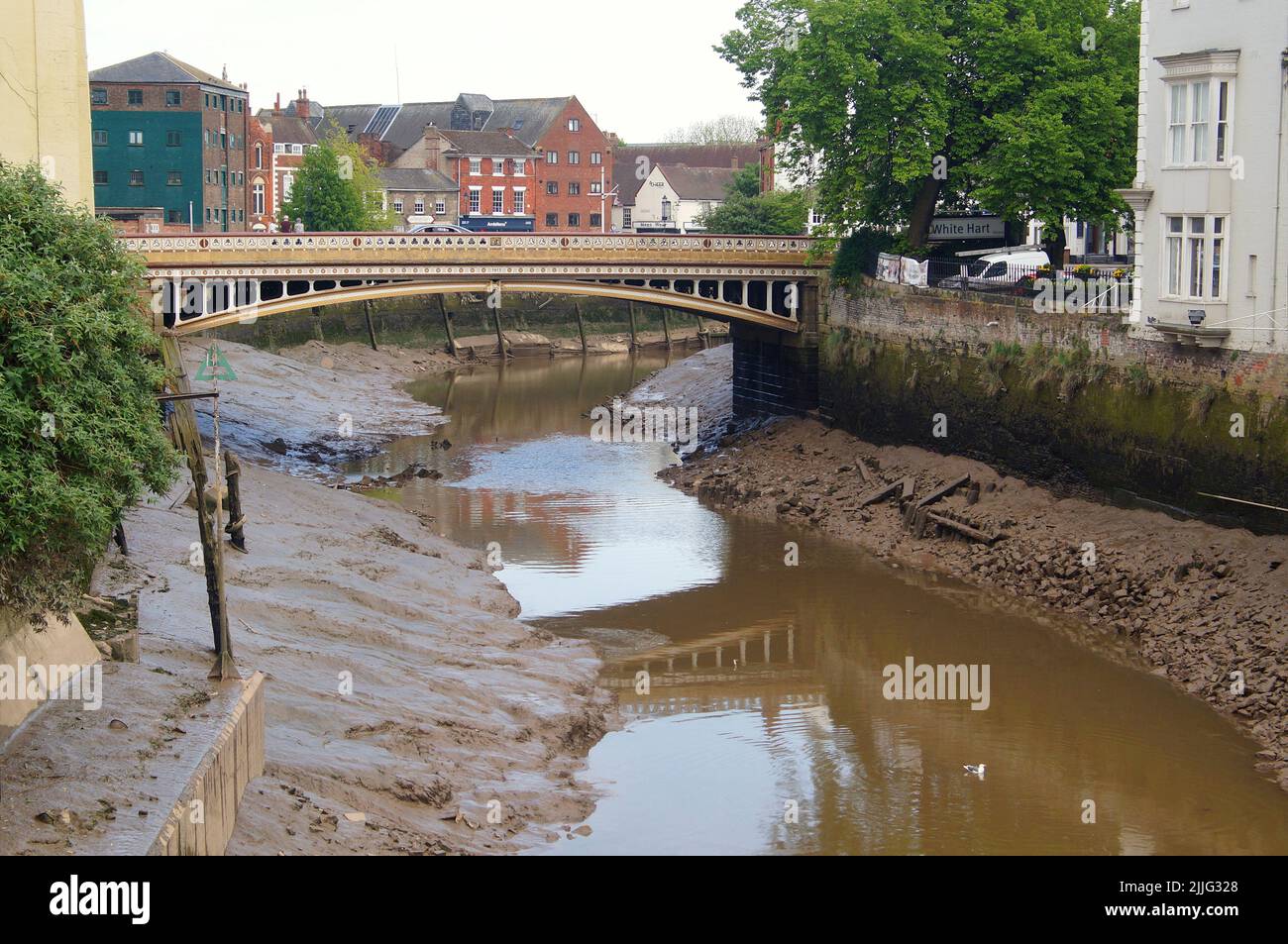 The town bridge on the river Haven at low tide Stock Photo - Alamy