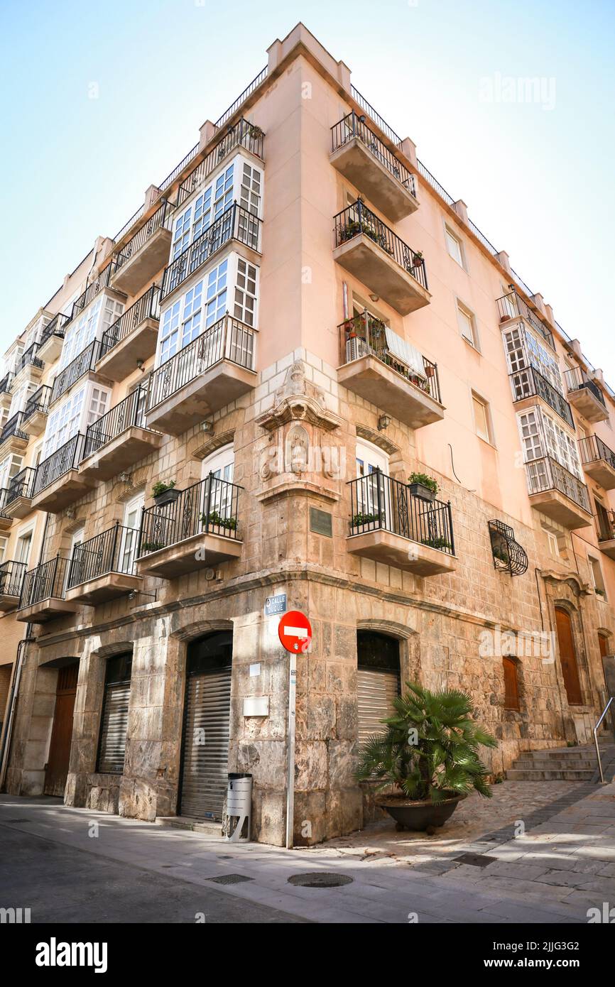 Cartagena, Murcia, Spain- July 18, 2022: Beautiful facade of antique ...