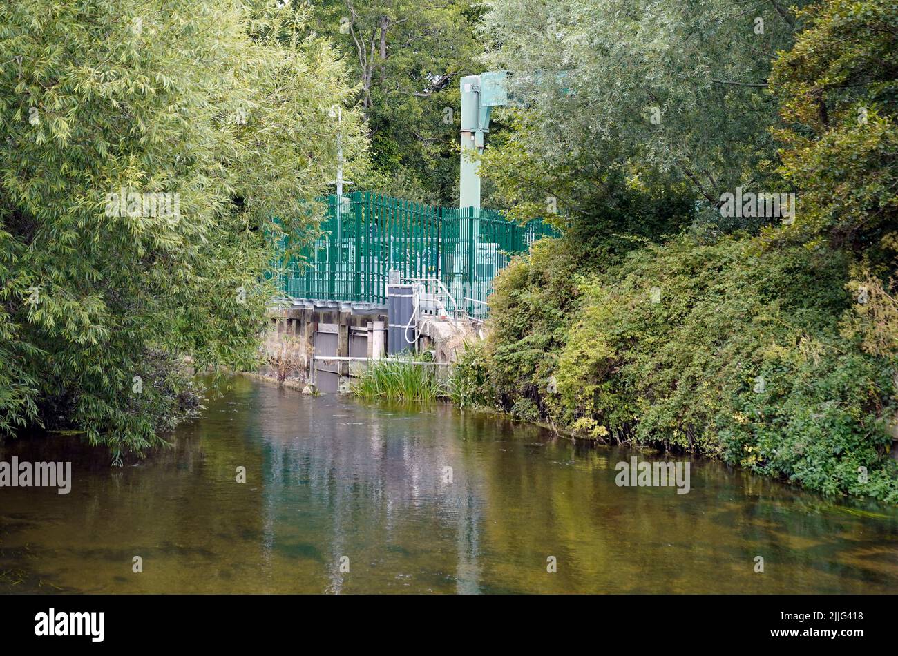 A view of the River Test near to the Southern Water run Testwood Water ...