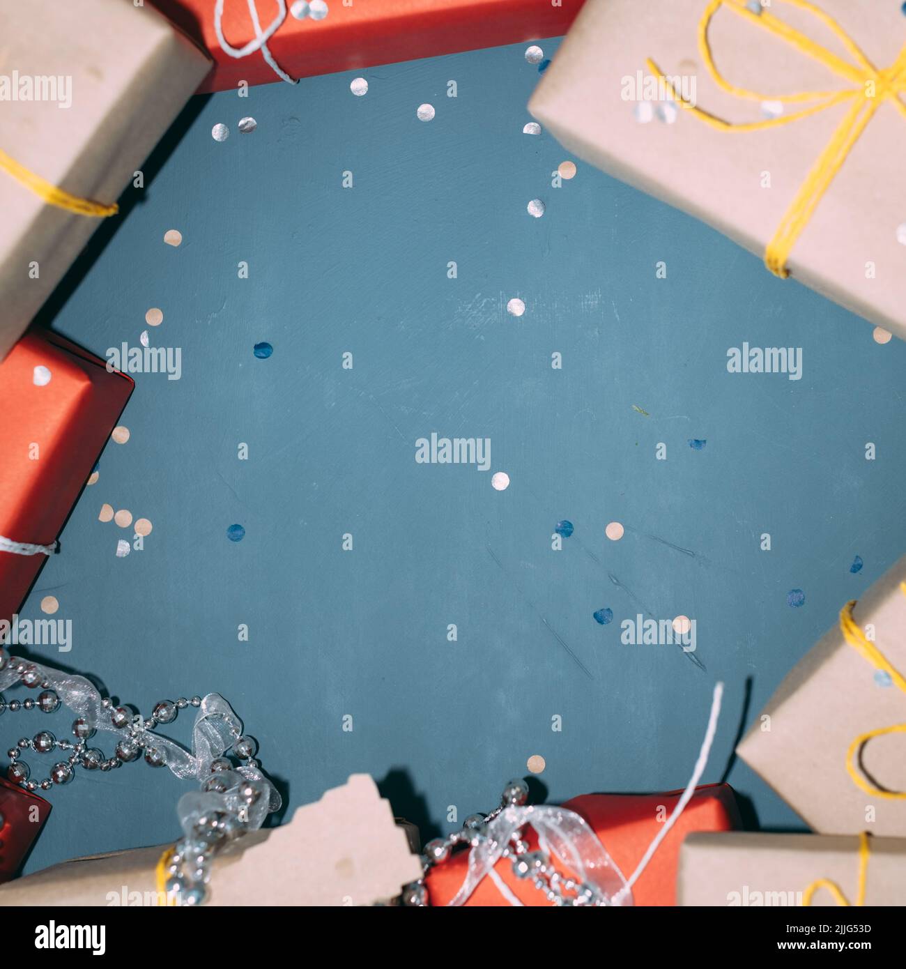 christmas festive background empty space gift box Stock Photo - Alamy