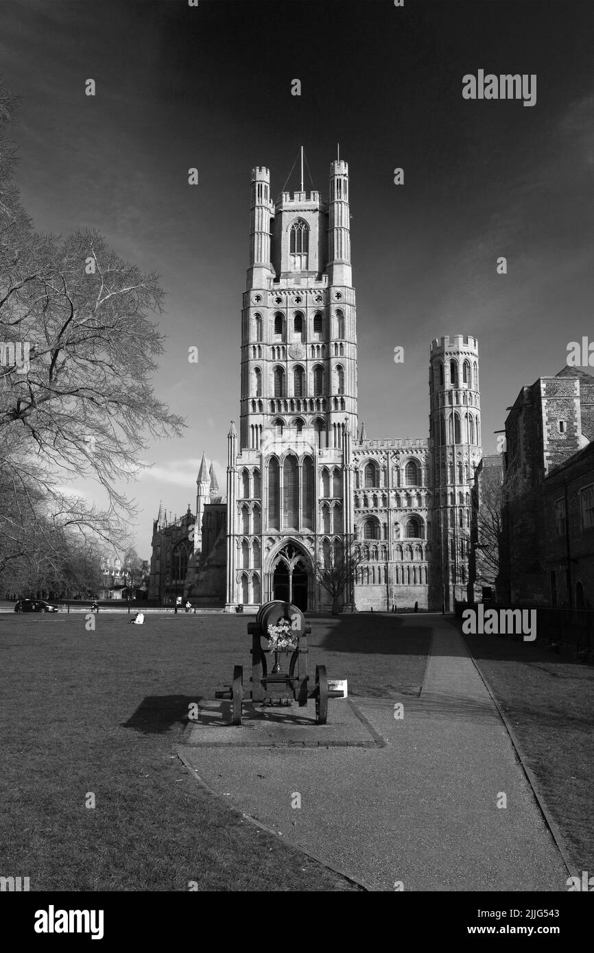 Spring view over Ely Cathedral; Ely City; Cambridgeshire; England; UK ...