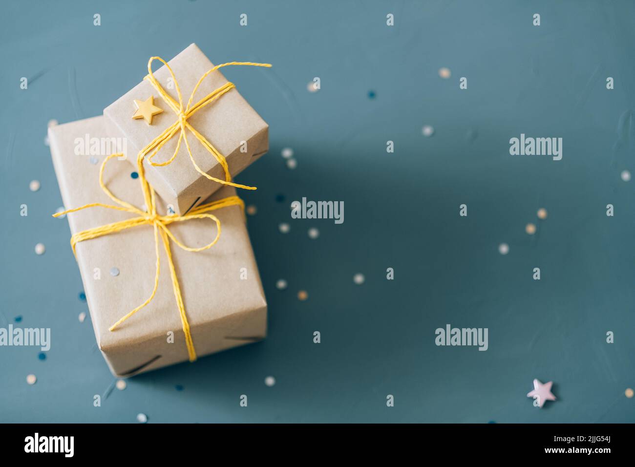 compliment gift box holiday greeting two present Stock Photo - Alamy