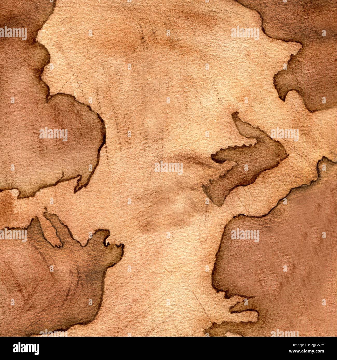 Ancient map watercolor illustration background. Antique paper, vintage ...