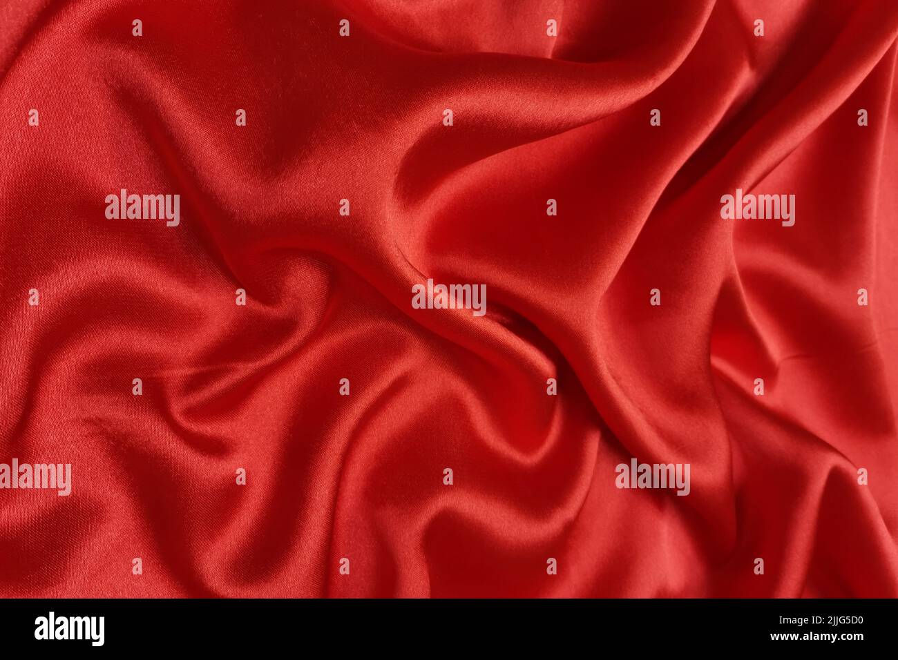 Red crepe satin crumpled or wavy fabric texture background. Abstract ...