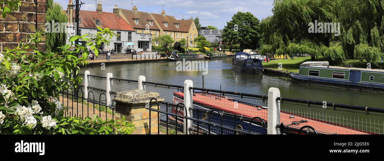 The river Great Ouse embankment, Ely City, Cambridgeshire, England, UK ...